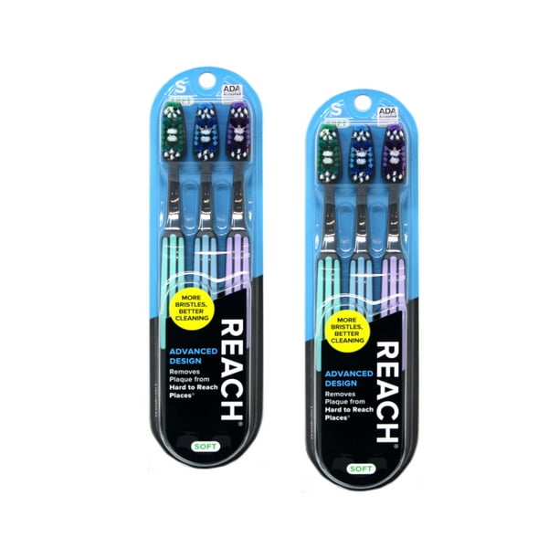 Reach Advanced Design Toothbrushes Soft, 3 Count - Pack of 2 - Walmart.com