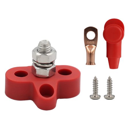power Junction Post Block Positive Insulated for Truck Red Single Stud ...
