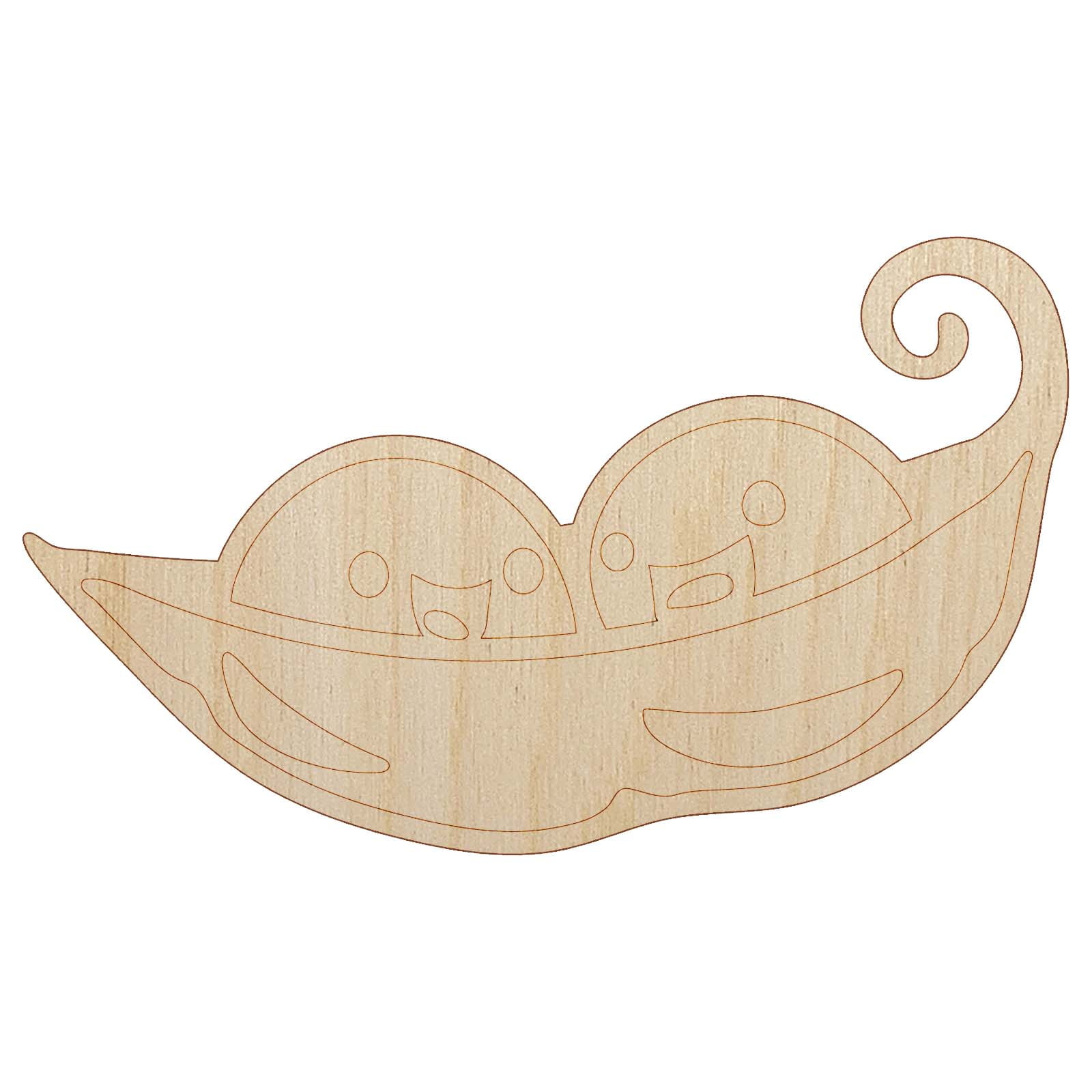 Two Peas in a Pod Wood Shape Unfinished Piece Cutout Craft DIY Projects ...