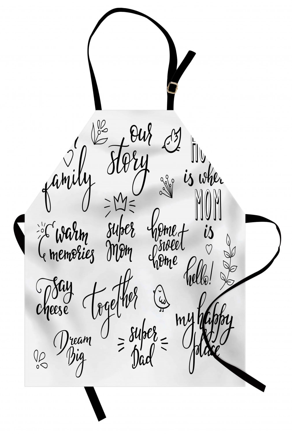 Family Apron Various Calligraphy Family Lettering Set Sweet Collection ...