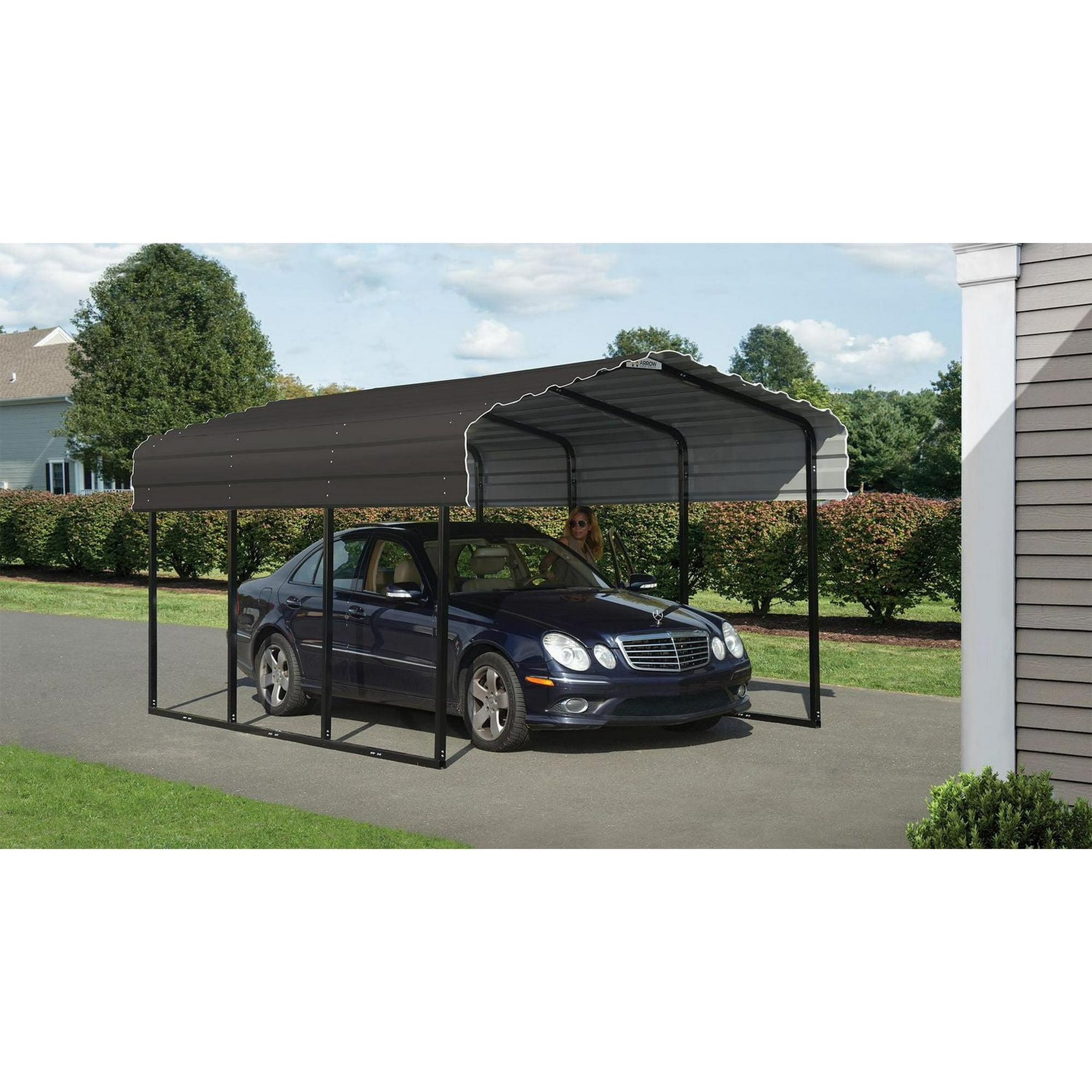 Click here for Arrow Steel Carport 10 X 15 X 7 Ft. Galvanized Bla... prices