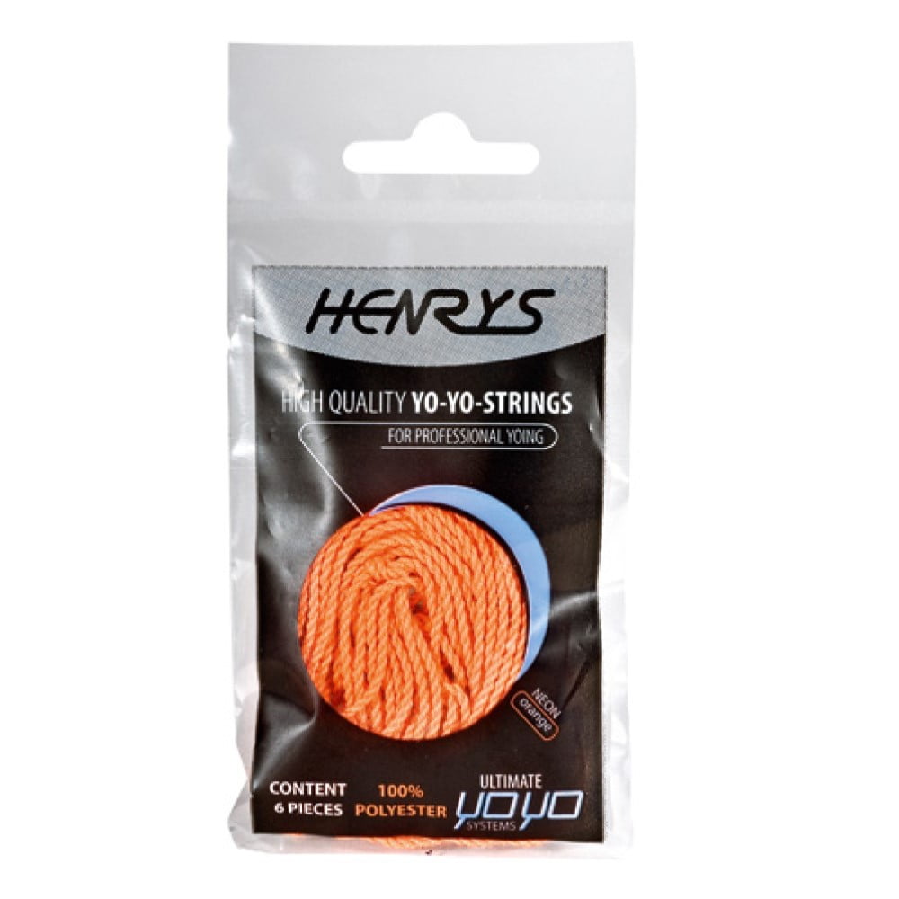 Henrys Neon Yo-Yo String - Set of 6 Polyester YoYo Strings (Orange ...