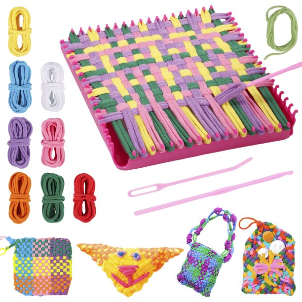 Weaving Loom Kit Toys for Kids and Adults, 8 Colors Loom Knitting Kits ...