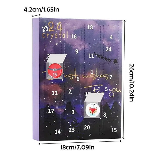 Calendario de Adviento con 24 insignias, caja de concepto de tiempo de ...