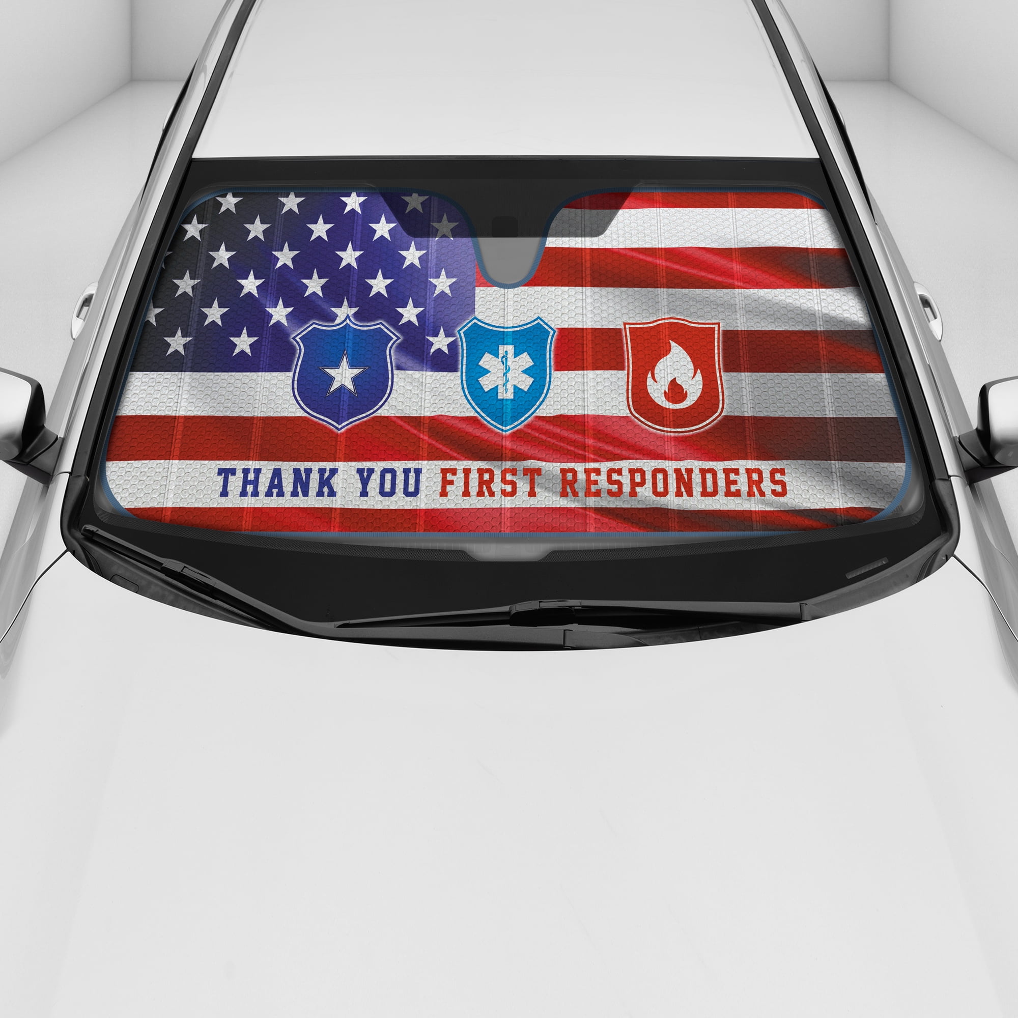 Auto Windshield Shade, Police Fire Medical Appreciation, Thank You ...