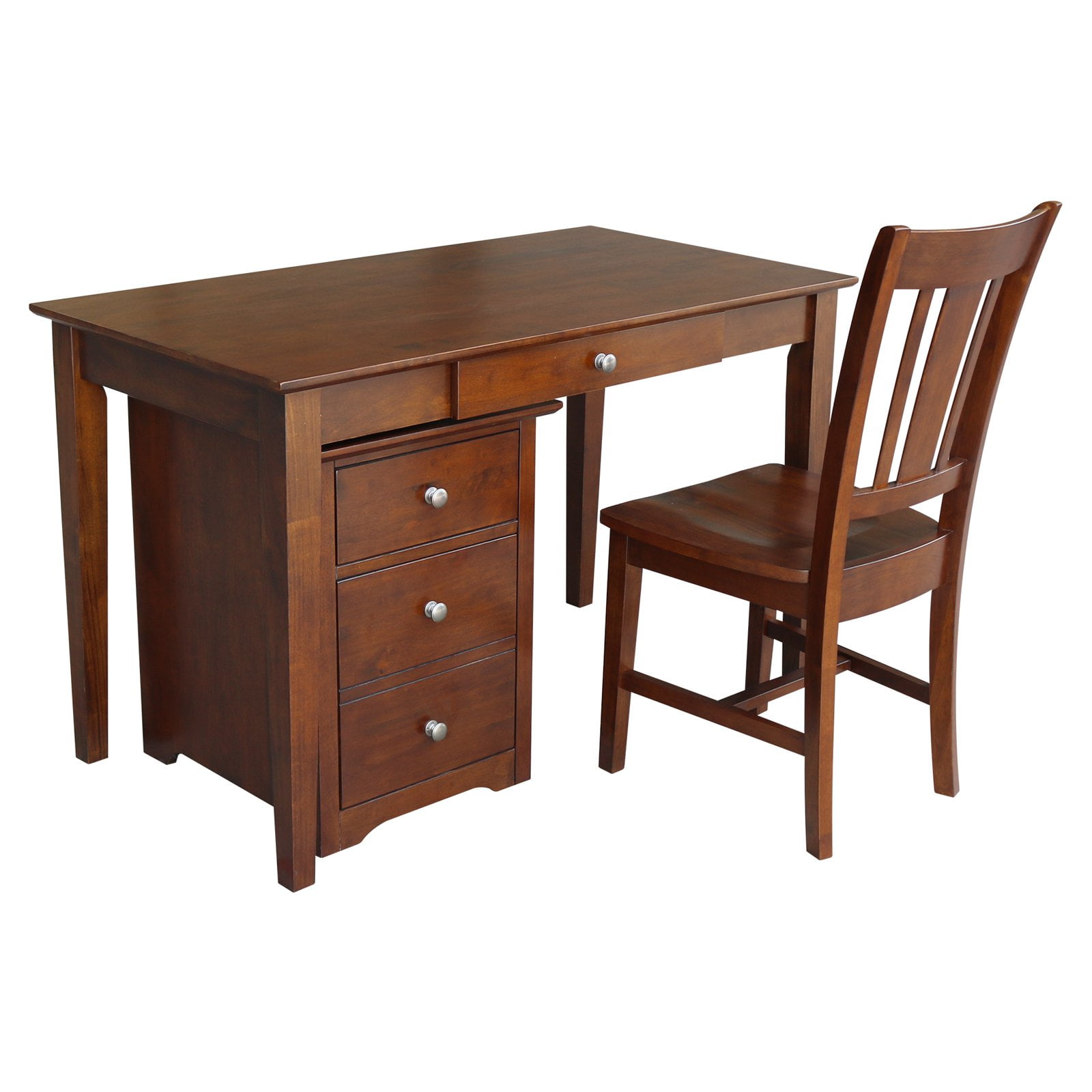 Two Drawer File Cabinet With Desk Espresso