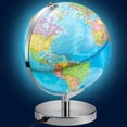 11" Illuminated Globe with Chrome Stand – Rotating Desktop World Map ...