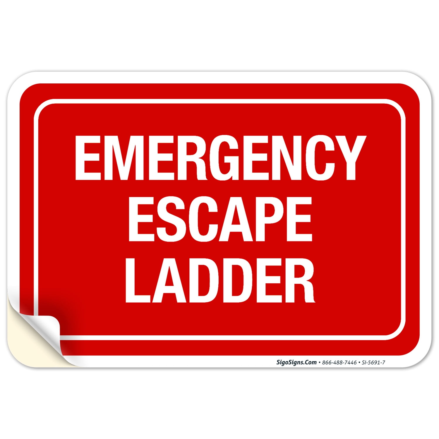 Emergency Escape LAdder Sign, Fire Safety Sign, - Walmart.com