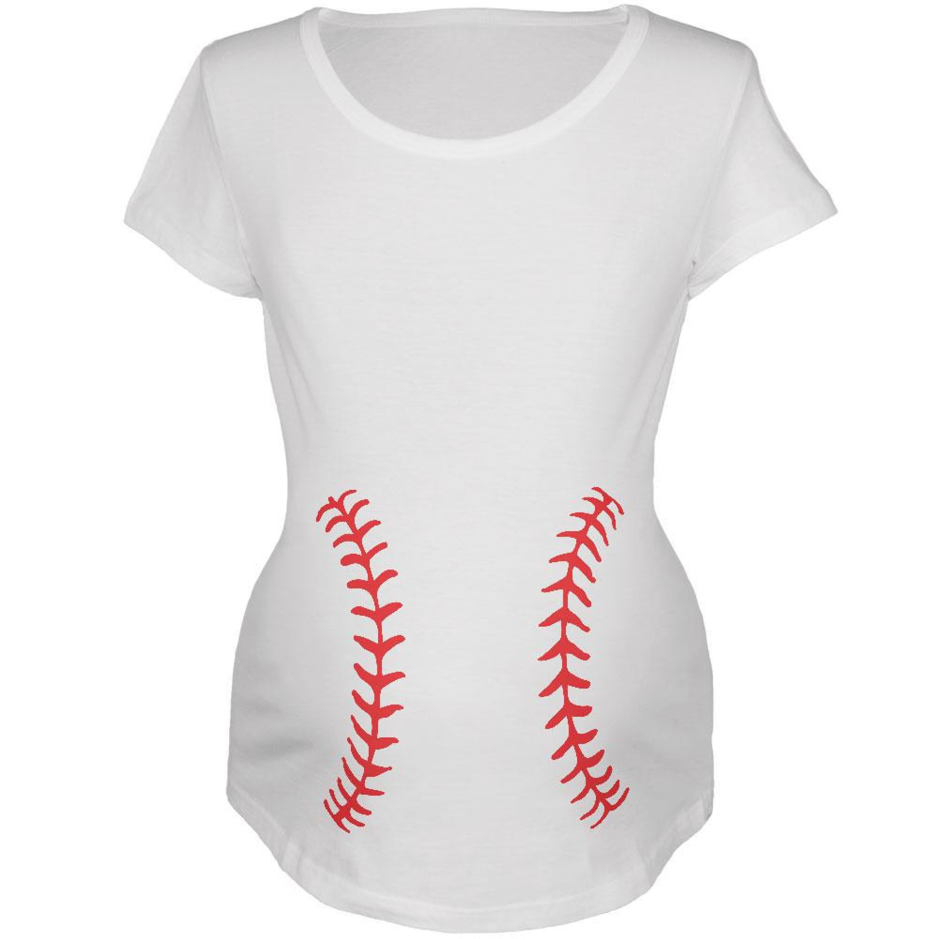 Baseball Belly White Maternity Soft T-Shirt - Medium - Walmart.com