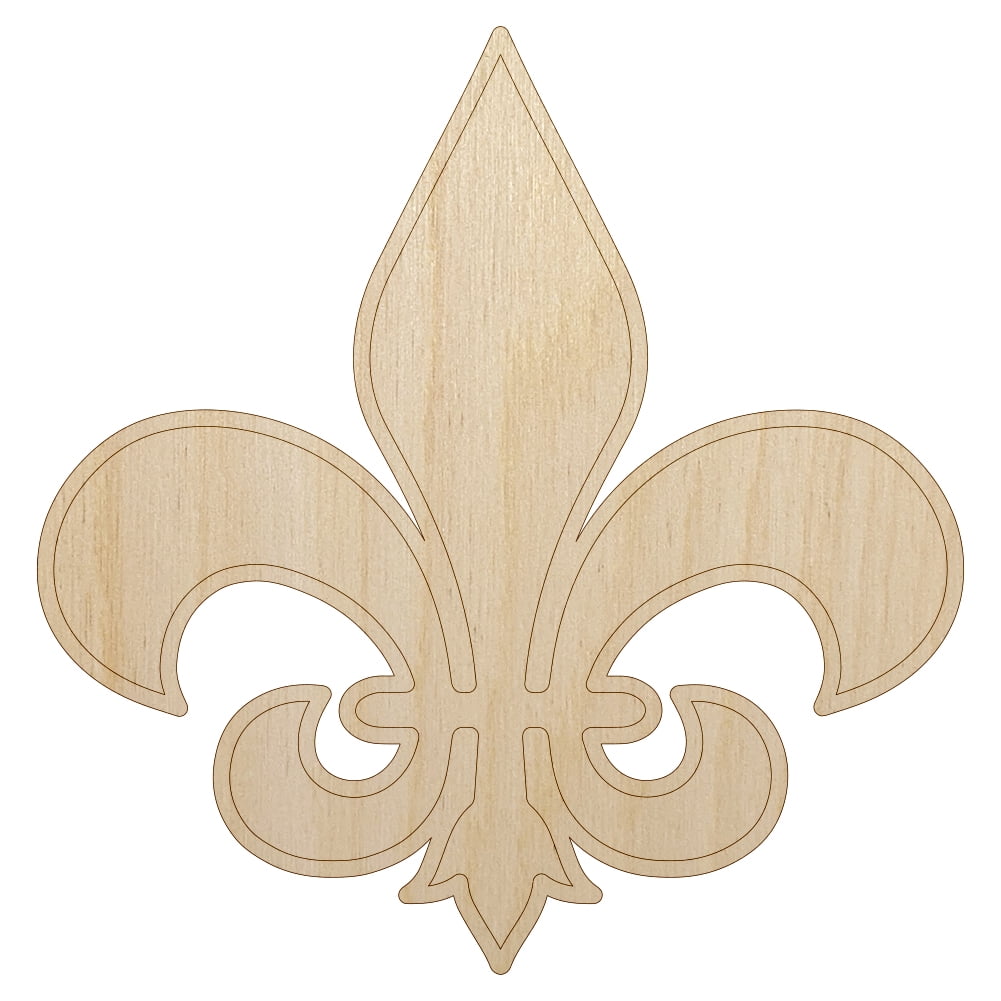 Fleur de Lis Outline Wood Shape Unfinished Piece Cutout Craft DIY ...