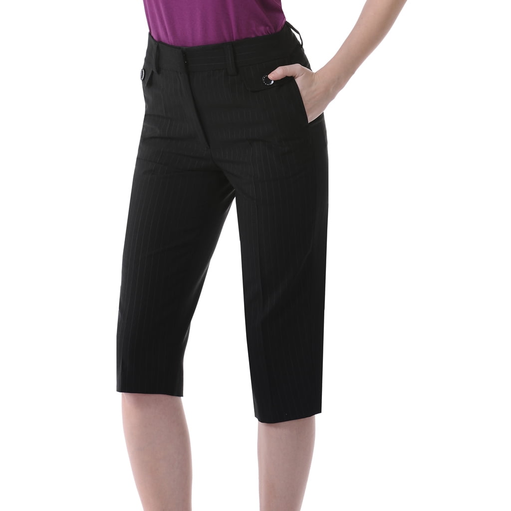 Monterey Club Women's Pinstripes Texture Golf Capris #2872 - Walmart.com