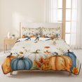 78x90in Quilt Bedding Set, Fall Leaves Thanksgiving Pumpkin Lightweight ...
