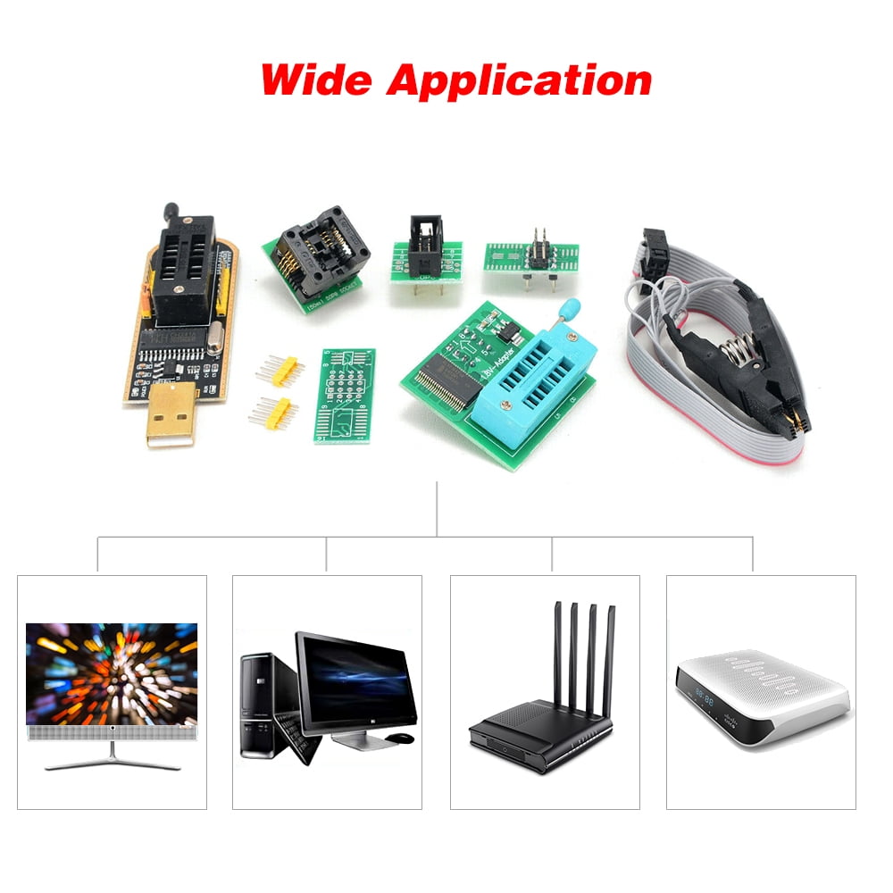 Buy CH341A USB Programmer Kit with SOP8 Clip EEPROM BIOS Flasher SPI ...