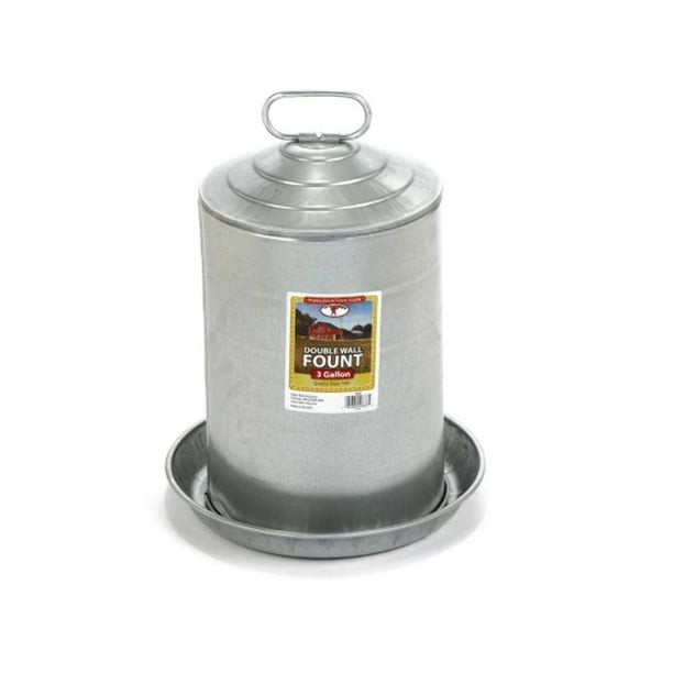 Little Giant Double Wall Metal Poultry Fount 3 Gallon - Walmart.com