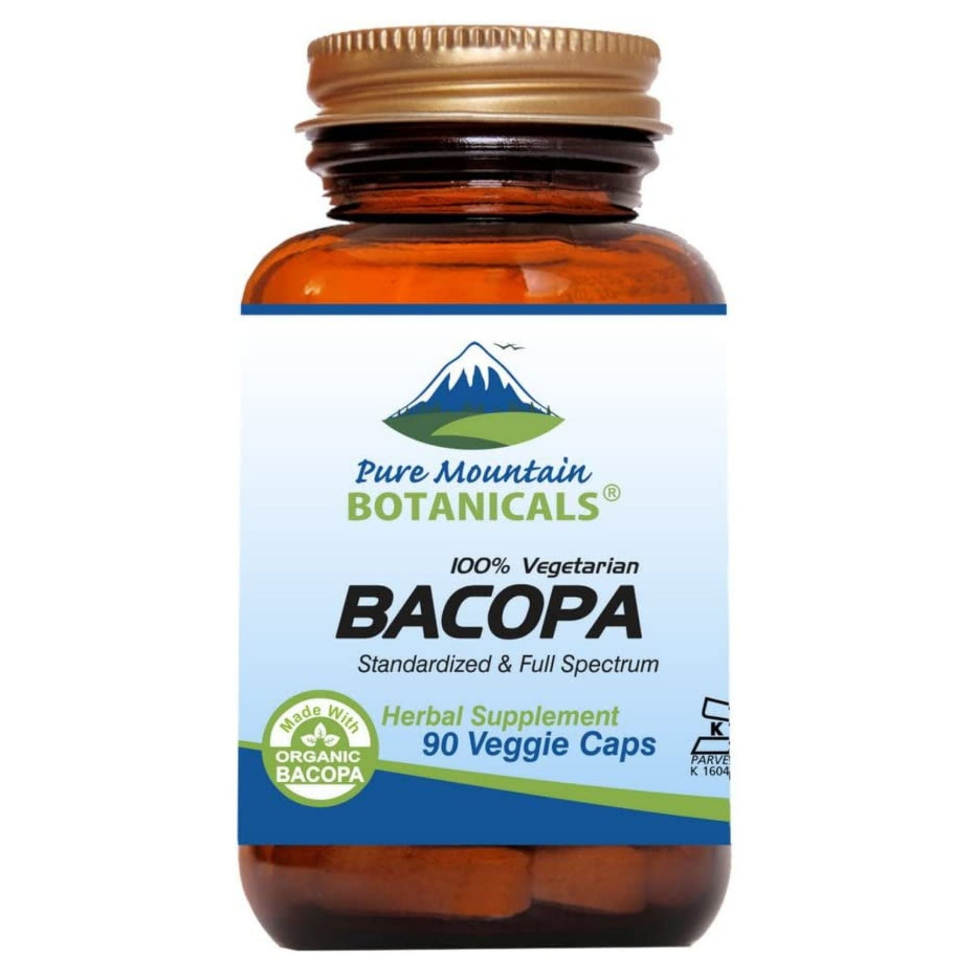Bacopa Monnieri Vegan Capsules with Organic Bacopa Supplements Brown ...