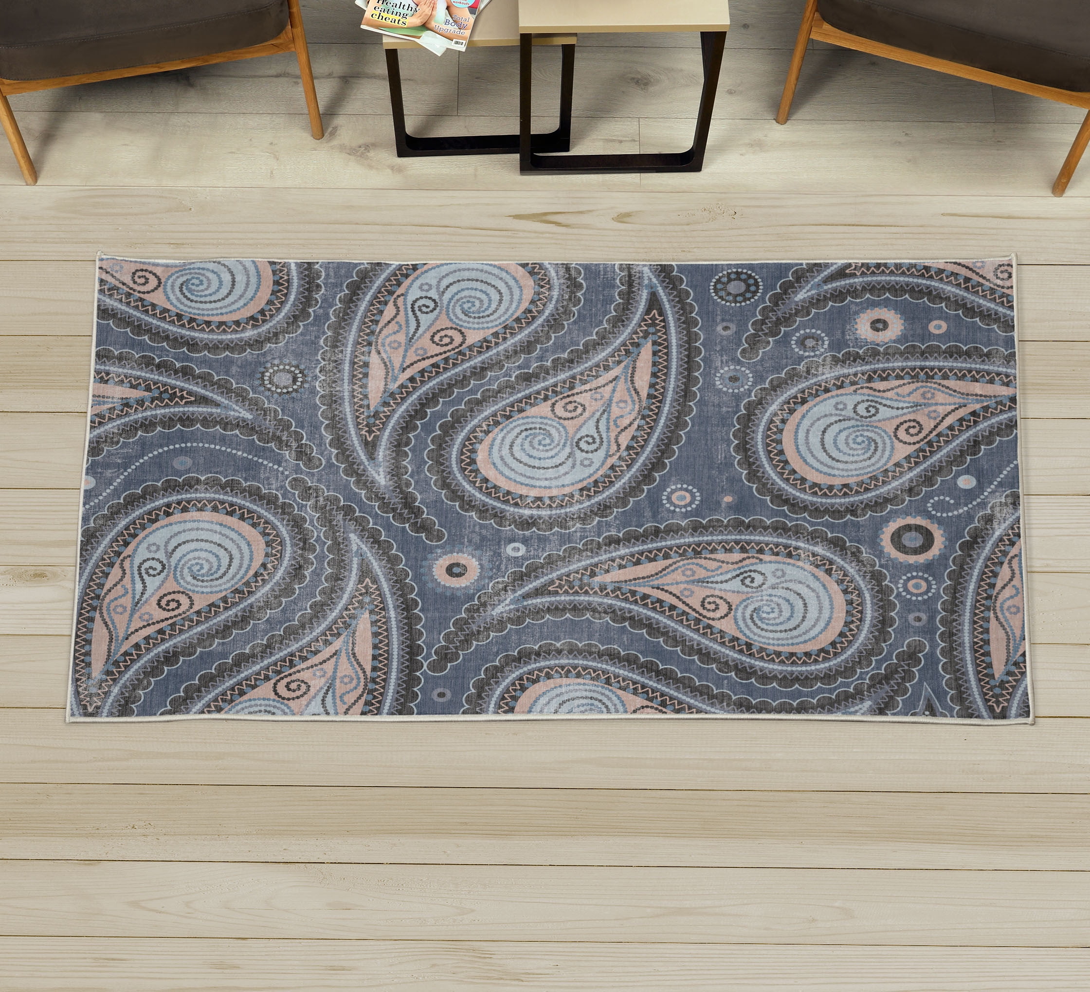 Paisley Decorative Rug, Continuous Fig Like Motifs Pattern Mandala ...