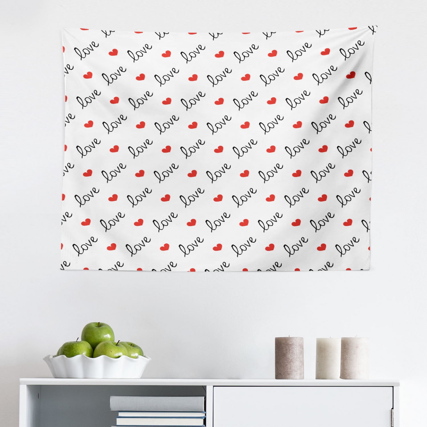 Love Tapestry, Small Big Hearts Love Feminine Antique Classical ...