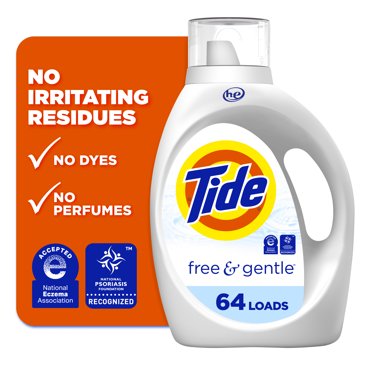 Tide Simply Free & Sensitive, 64 Loads Liquid Laundry Detergent, 92 fl ...