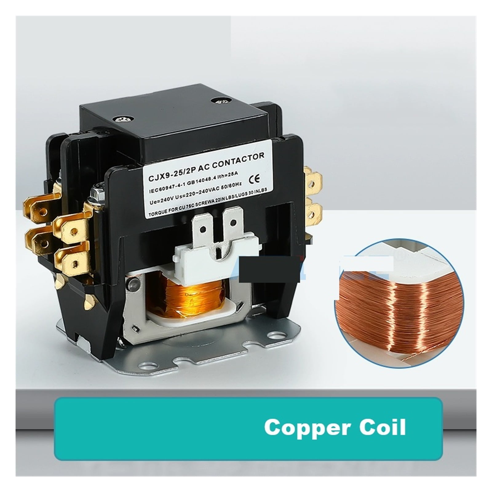 CJX9B-25S/D Single Pole AC220-240V Air Conditioner Coil Magnetic AC ...