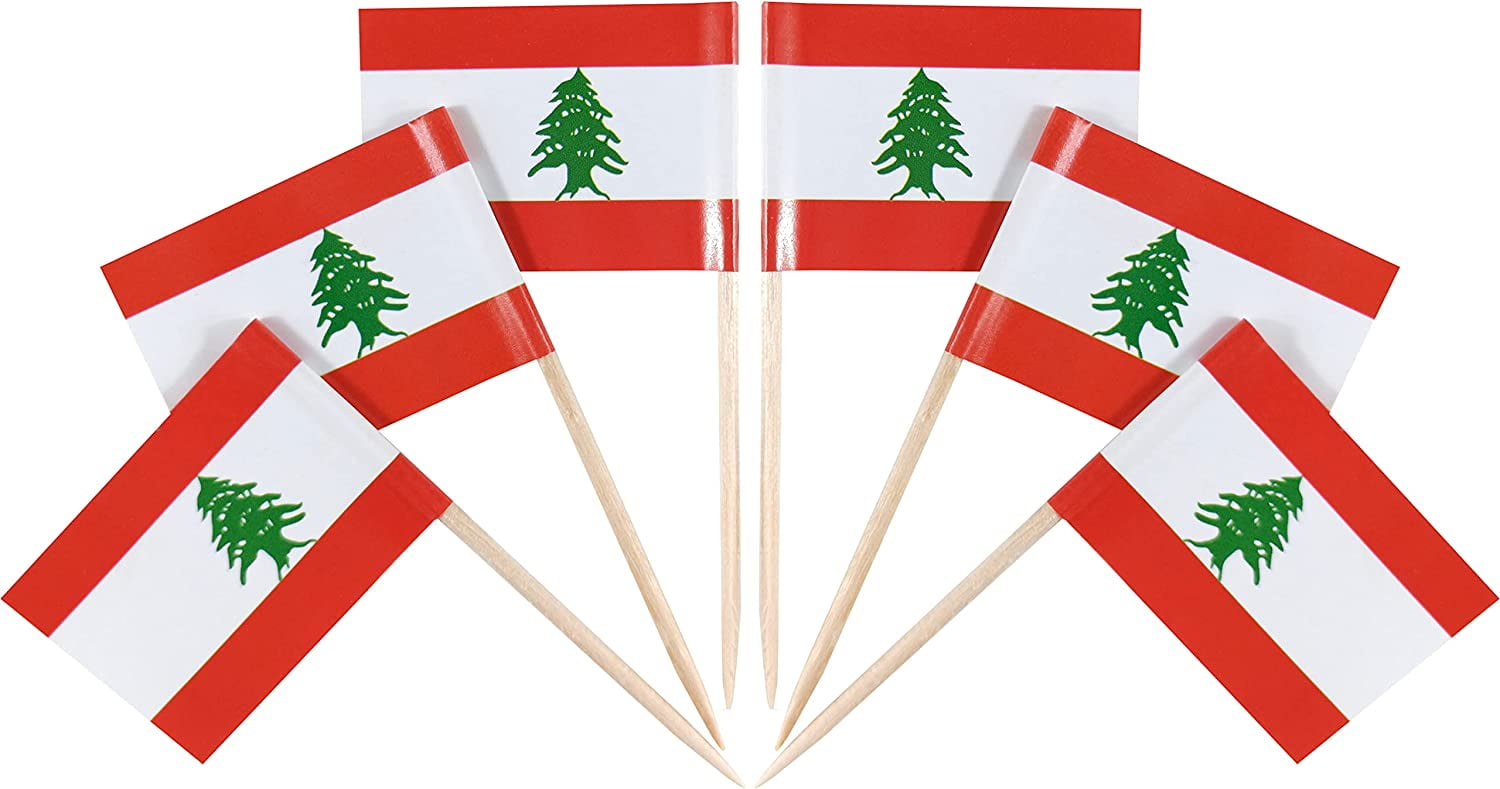 Lebanon Toothpick Flag Lebanese Small Mini Cupcake Topper Flags,100 pcs ...