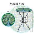 Peacock Glass Side Table for Garden, Outdoor Plant Stand Mosaic Accent ...