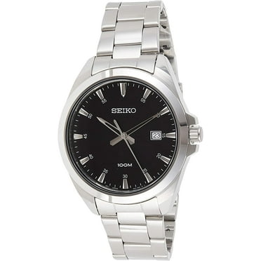 Seiko Men's SUR209P1, quartz,black dial,Stainless Steel Case and ...