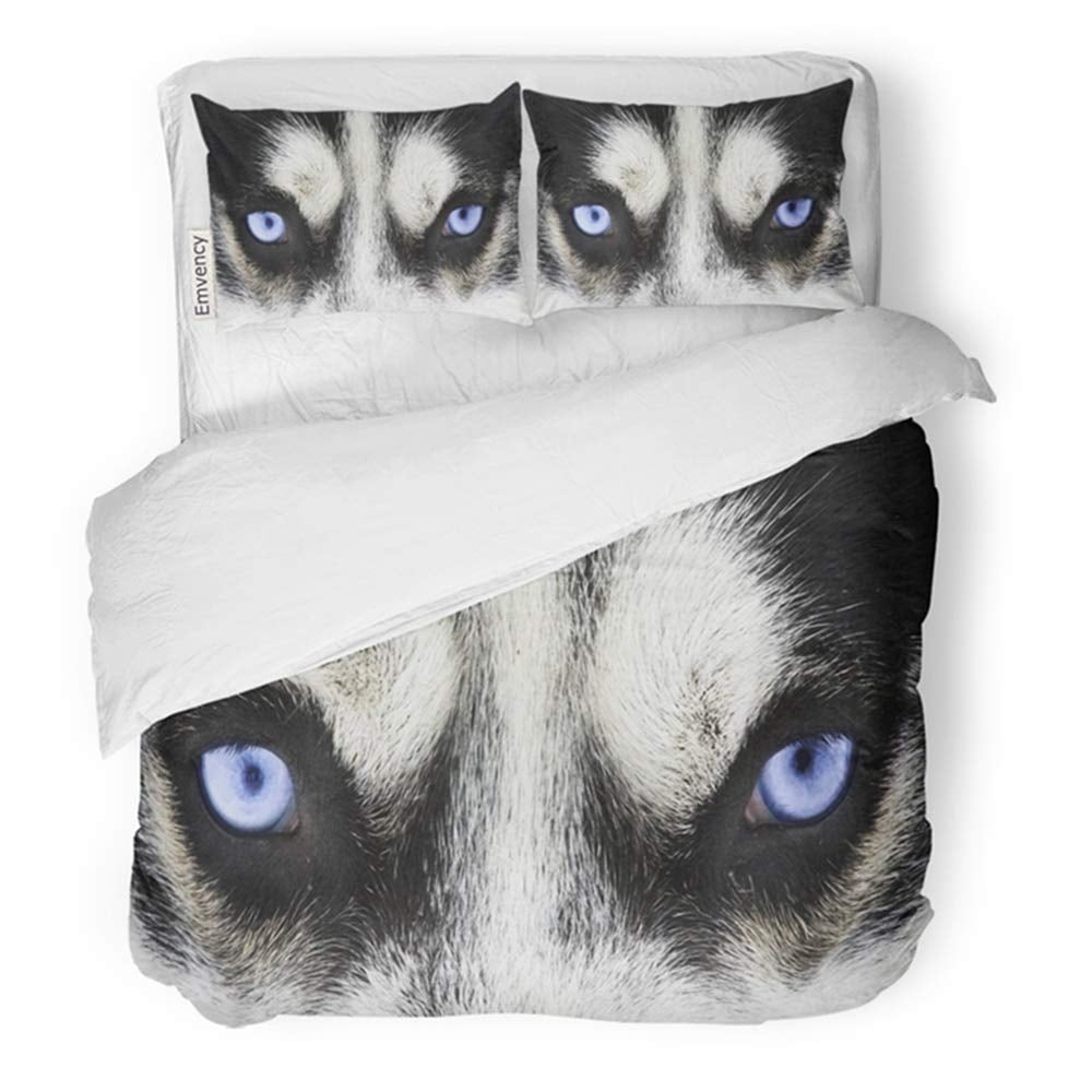 FMSHPON 3 Piece Bedding Set On Blue Eyes of Dog Wolf Wild Face Husky ...