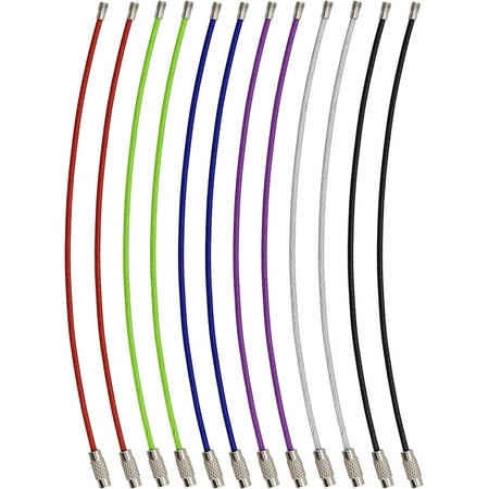 TESNN Key Rings, 12 Pack 6.3 Inch 2mm Stainless Steel Wire Rings Cable ...