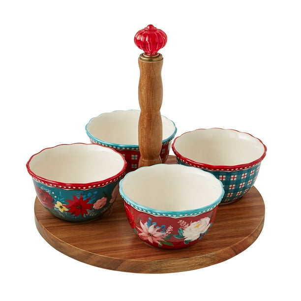 The Pioneer Woman Wishful Winter 5-Piece Lazy Susan Condiment Set ...