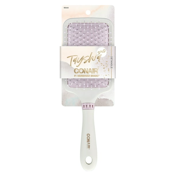 Tayshia by Conair Signature Flexible Cushion Paddle Hairbrush, Gray and ...
