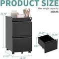 Fully Assembled 2 Drawer File Cabinet, Locking Full Filing Cabinet ...