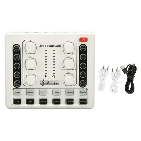 Live Sound Card, White Mini Voice Changer Sound Card Multifunction ...