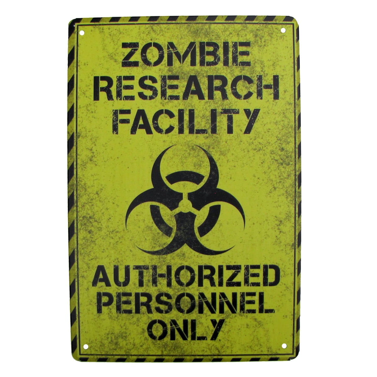 Metal Zombie Research Facility Warning Sign Man Cave Kids Room Door ...