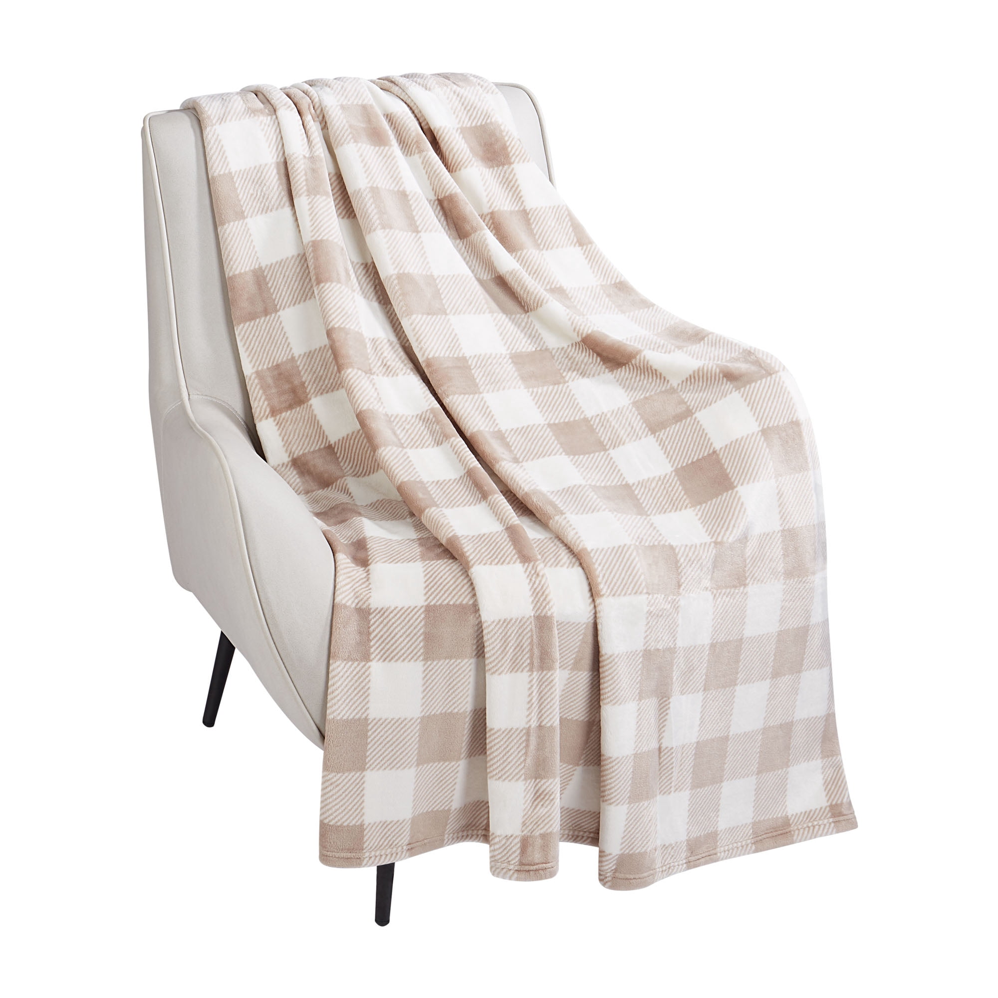 Click here for Hometrends Velvet Plush Buffalo Check Polyester Th... prices