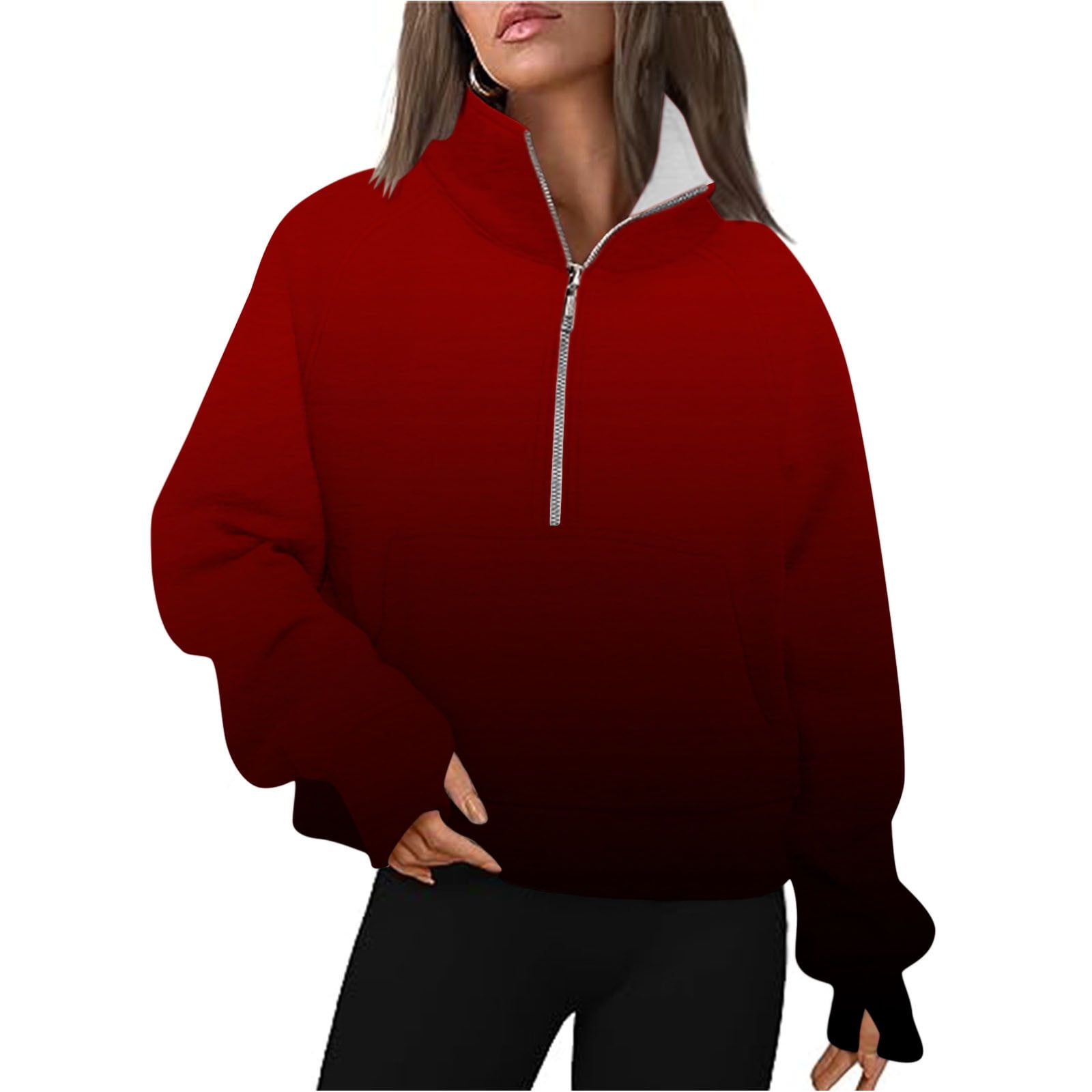 Click here for Lolmot Womens Lapel Zipper Short Pocket Long Sleev... prices