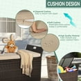 SOLAURA 90 Gallon Patio Wicker Storage Bench w/Cushion, Outdoor Rattan ...