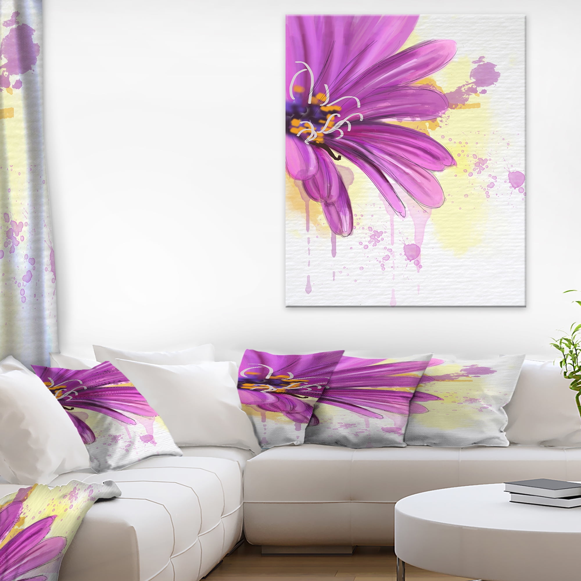 Click here for Designart Lovely Purple Flower Watercolor - Floral... prices
