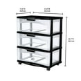 Bella Storage Solution 3 Drawer Wide Cart Black - Walmart.com