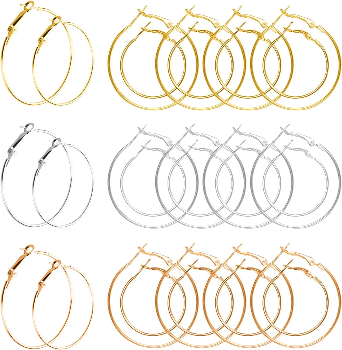 Beading Hoop Earrings Finding, 60PCS Earring Making Hoops Open Round ...