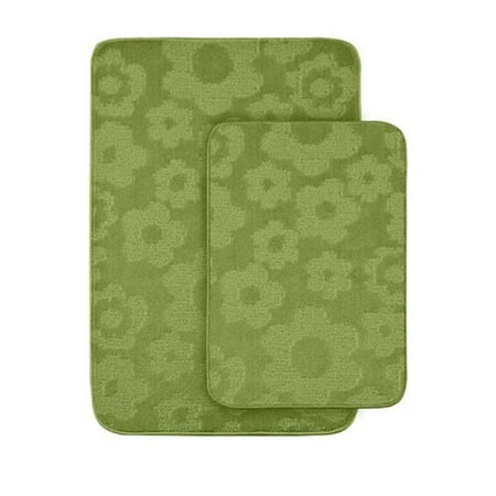 Garland Rug FB-2PC-LGN Flower Two Piece Bath Rug Set Lime Green ...