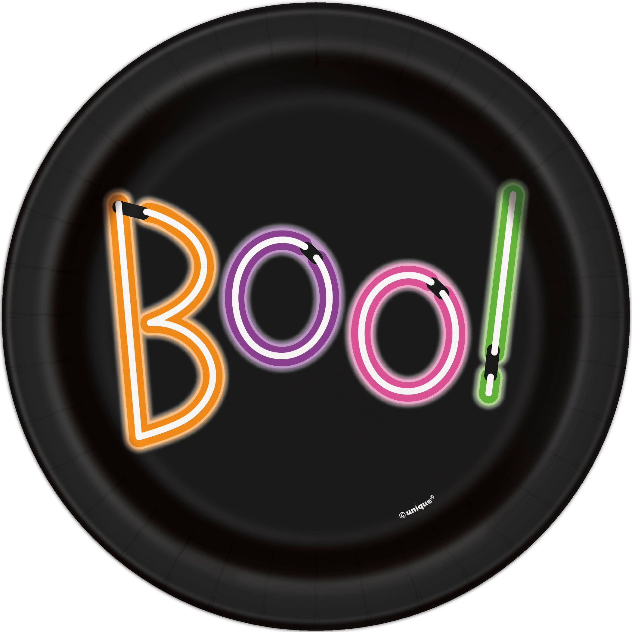 Neon Lights Halloween "Boo!" Round 7" Dessert Plates, 8ct - Walmart.com