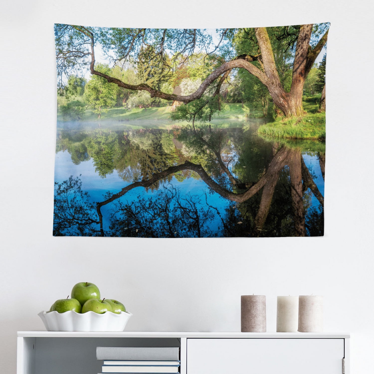 Africa Tapestry, Mosaic Pattern with Native Woman Carrying Water ...