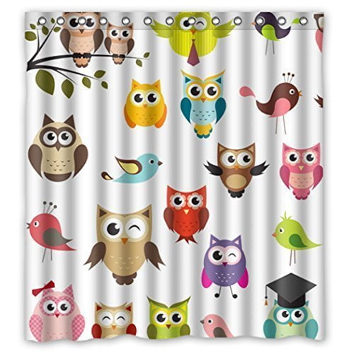 Click here for Yusdecor Owl Shower Curtain Polyester Fabric Bathr... prices