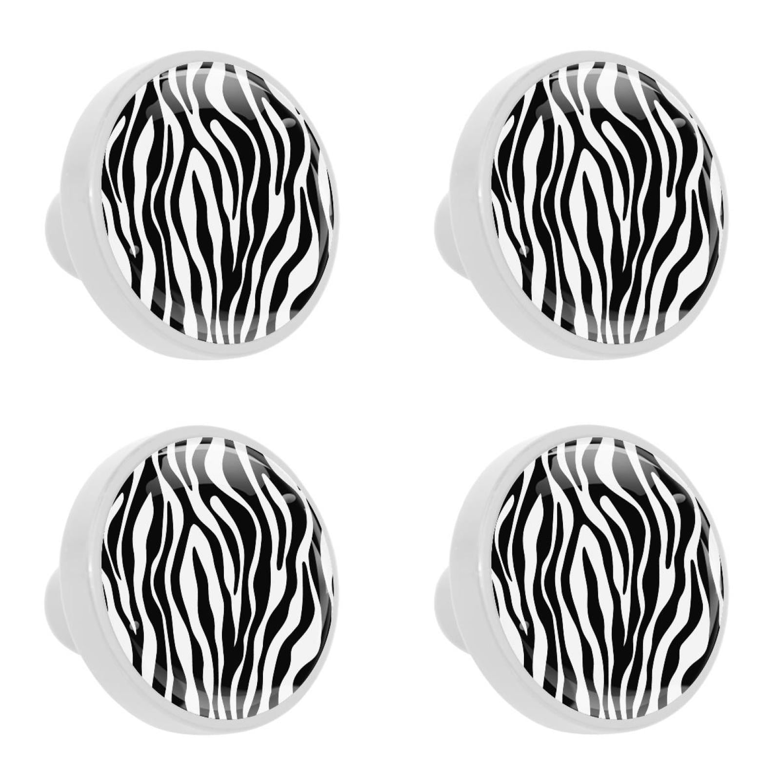 4 Pcs Zebra Skin Print Knobs for Kitchen Cabinet Cupboard Dresser ...