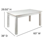 "Merrick Lane Farmhouse Wood Dining Table, Modern Kitchen Style, 60"" x ...