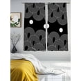 Abstract Lines Art Black and White Chiffon Sheer Curtains 72 Inches ...