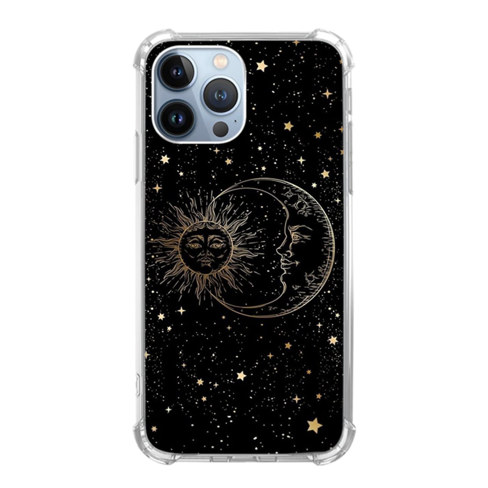 Moon and Sun Case for iPhone 14 Pro Max,Aesthetic Art Design TPU Bumper ...