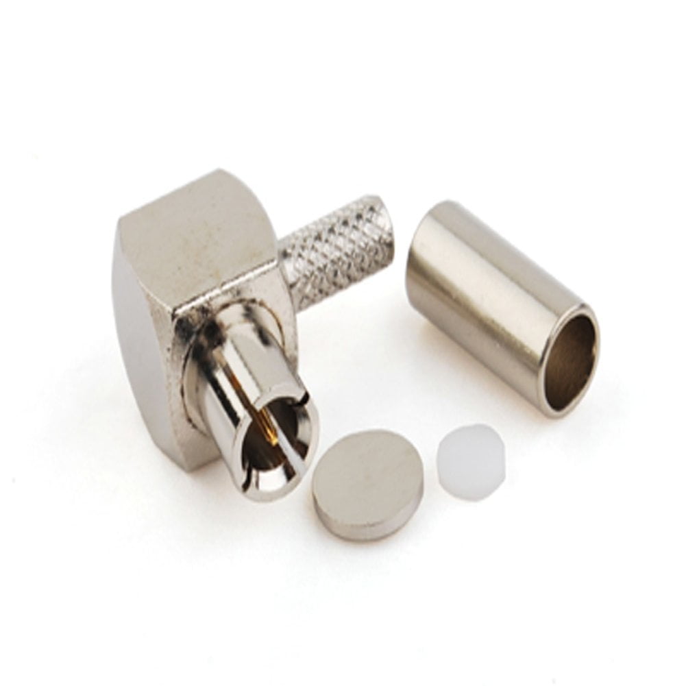 2pcs Rf Coaxial Cable Terminal Copper Alloy Connector Ts9 Male Right ...