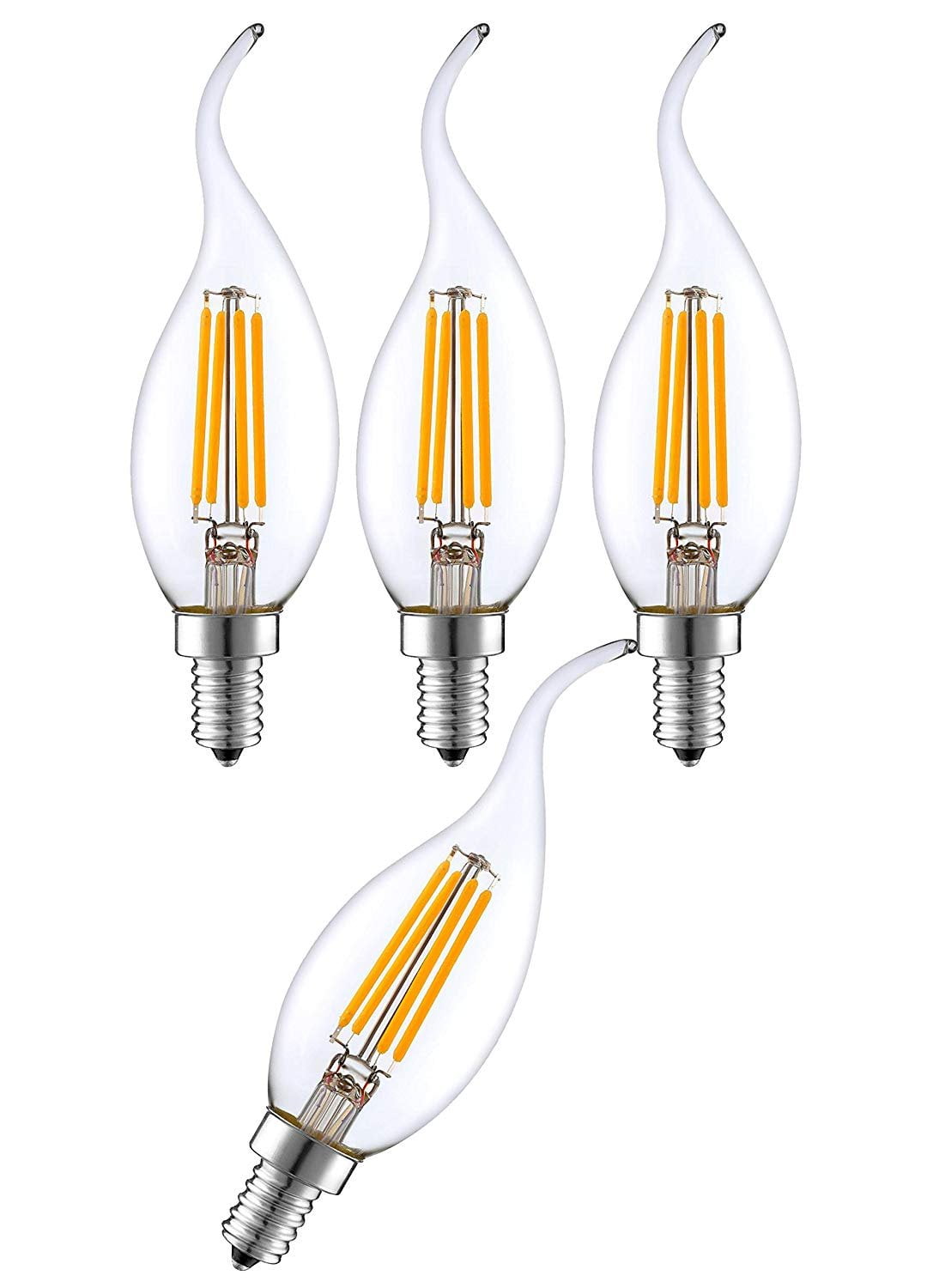 SleekLighting 3.5 Watt E12 LED Filament Candelabra Led Light Bulb ...