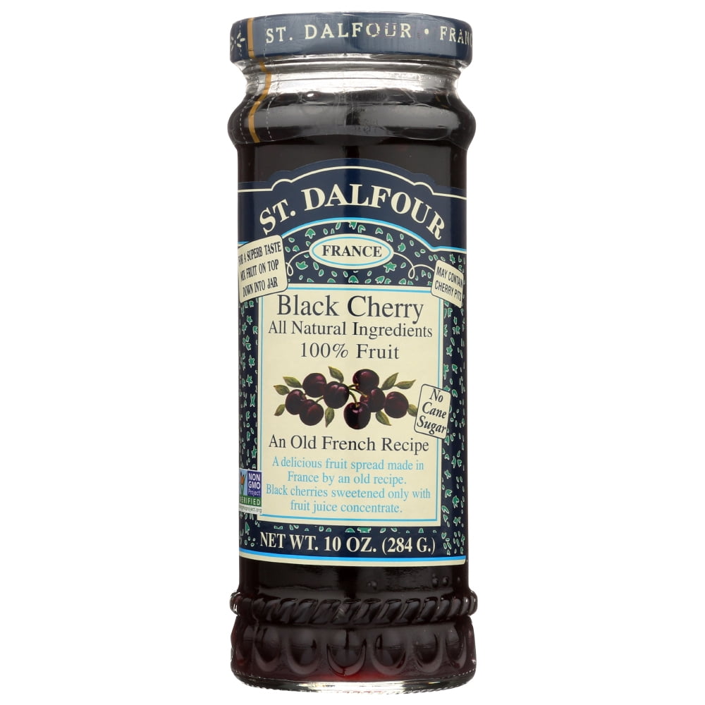 St Dalfour Fruit Spread Deluxe 100 Percent Fruit Black Cherry, 10 Oz ...